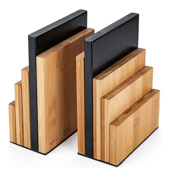 3"D x 6"W x 8"H Design Bamboo Bookends/Organizer,Non-Skid Decorative ...