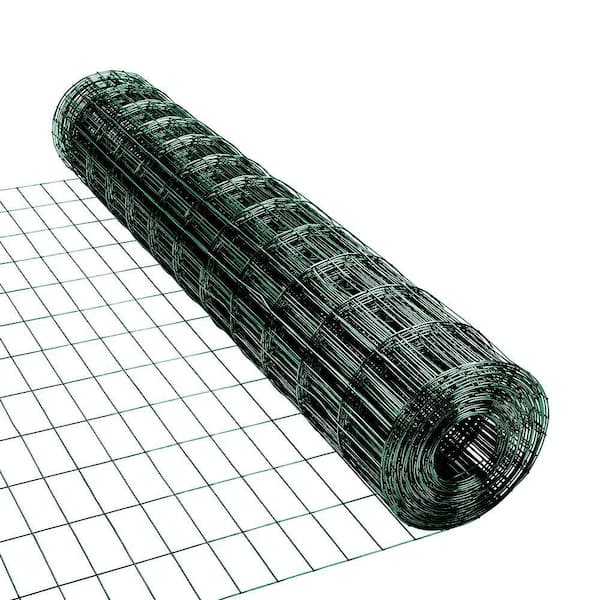 Everbilt 0.14 in. x 4 ft. x 50 ft. 16-Gauge Green PVC-Coated Steel ...