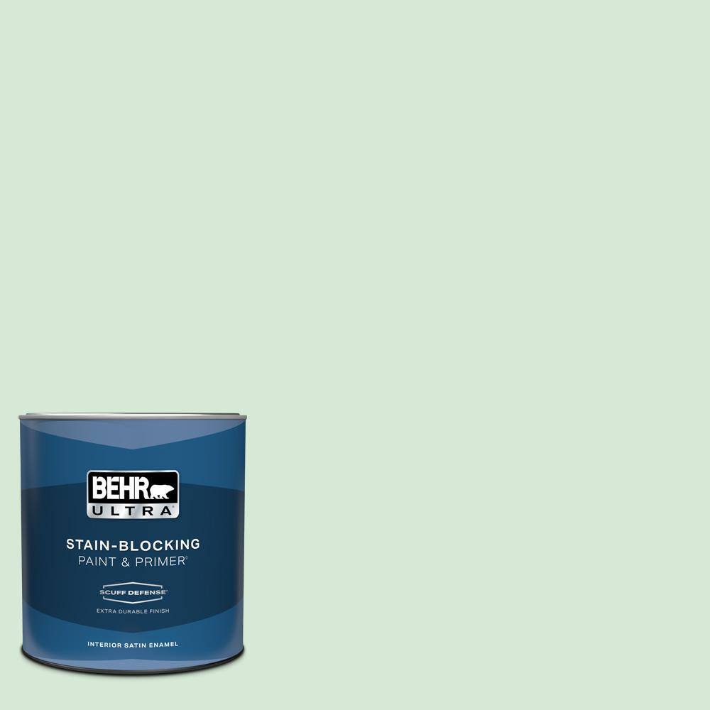 BEHR ULTRA 1 qt. #M410-1 Jade Mist Extra Durable Satin Enamel Interior ...