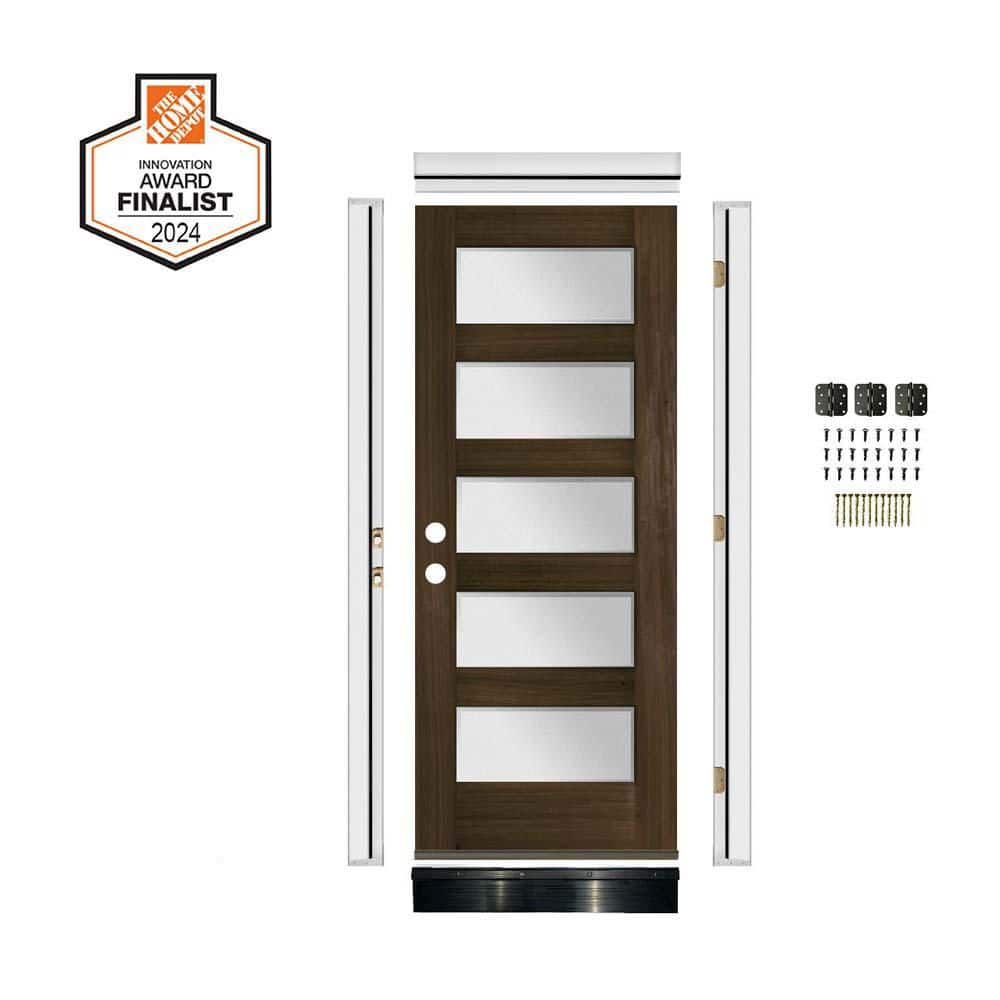 Krosswood Doors DIY RTA KIT 36in.x80in. Hemlock 5-Lite Right-Hand ...