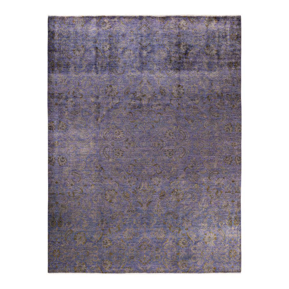 Solo Rugs One-of-a-Kind Contemporary Purple 9 ft. x 12 ft. Hand Knotted ...