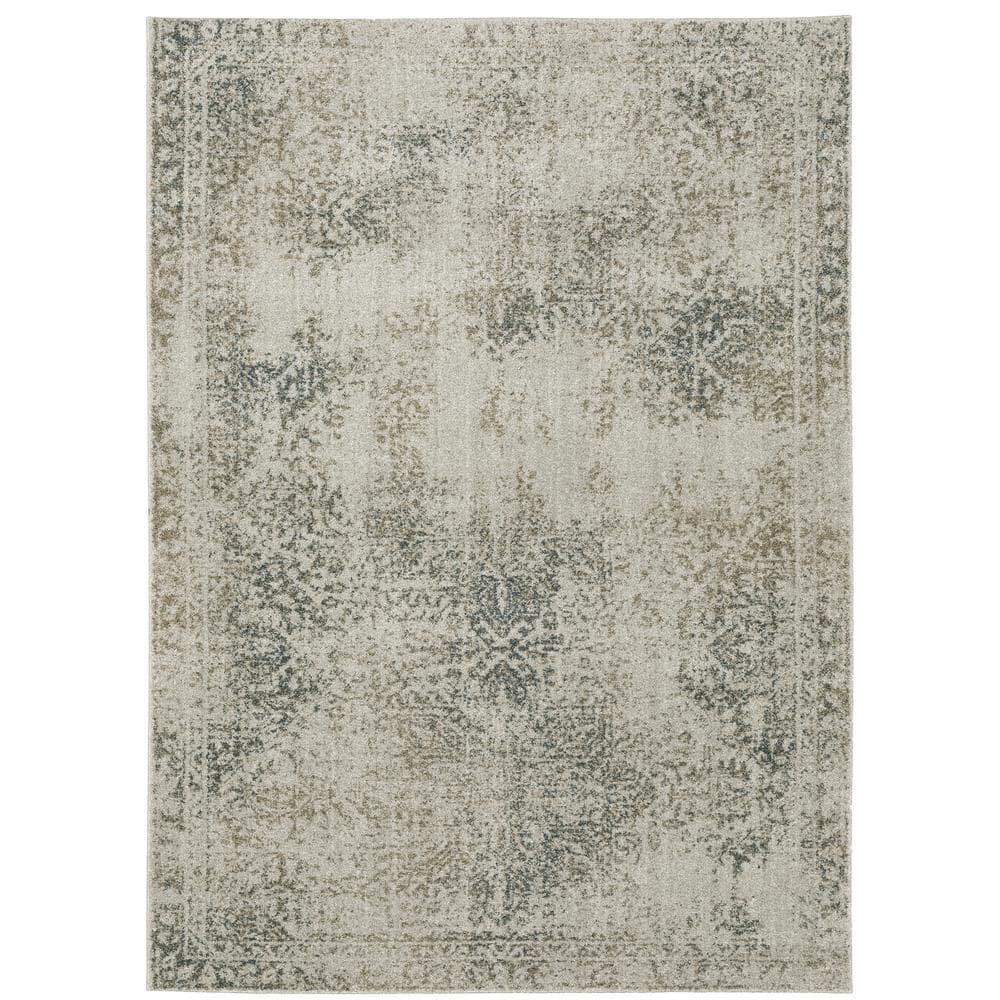 AVERLEY HOME Apex Beige/Gray 5 ft. x 8 ft. Vintage Distressed Oriental ...