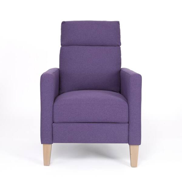 Noble House Vanessa Mid-Century Modern Violet Fabric Recliner 42243
