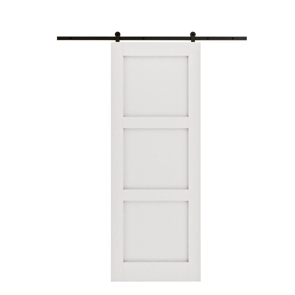 ARK DESIGN 36 in. x 84 in. Paneled 5-Lites White MDF with PVC Finished ...