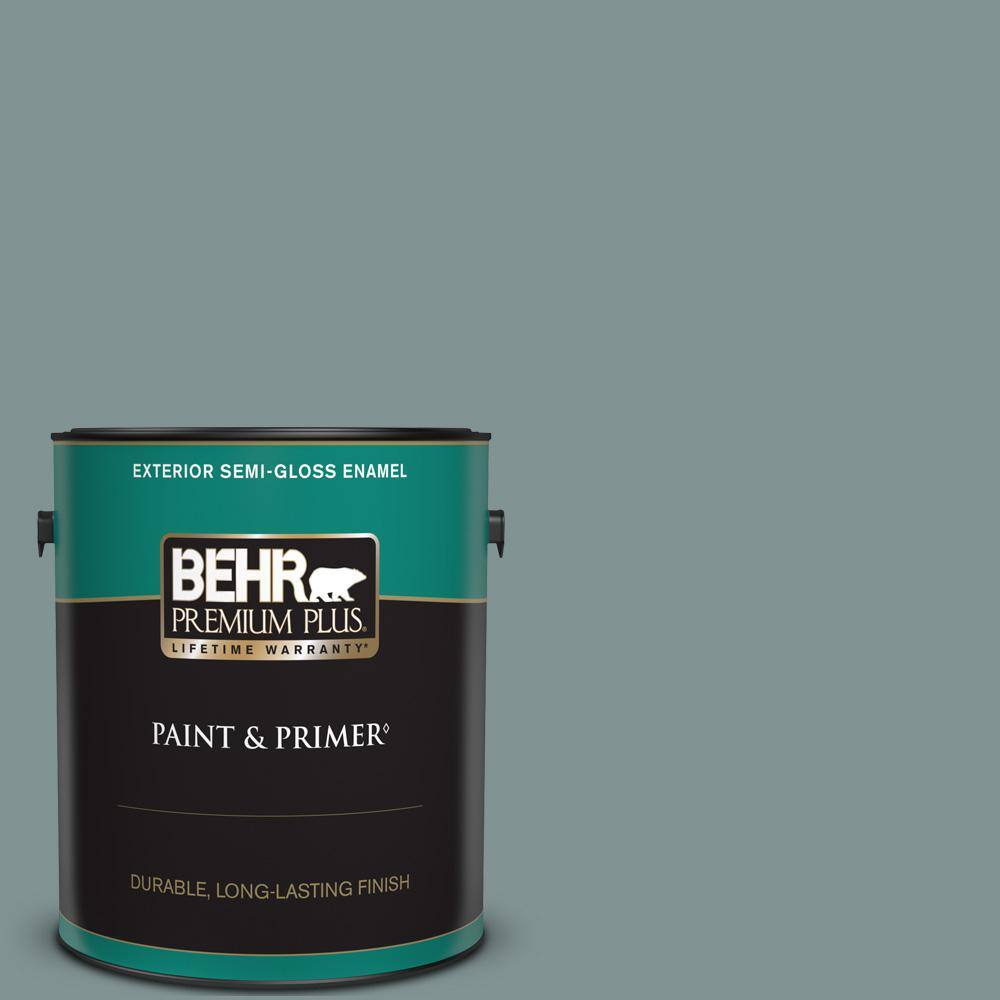 BEHR PREMIUM PLUS 1 gal. #QE-53 Raindance Semi-Gloss Enamel Exterior ...