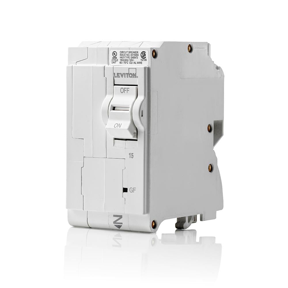 Leviton Branch Circuit Breaker, GFPE 2-Pole 15 Amp, 120-Volt/240-Volt ...