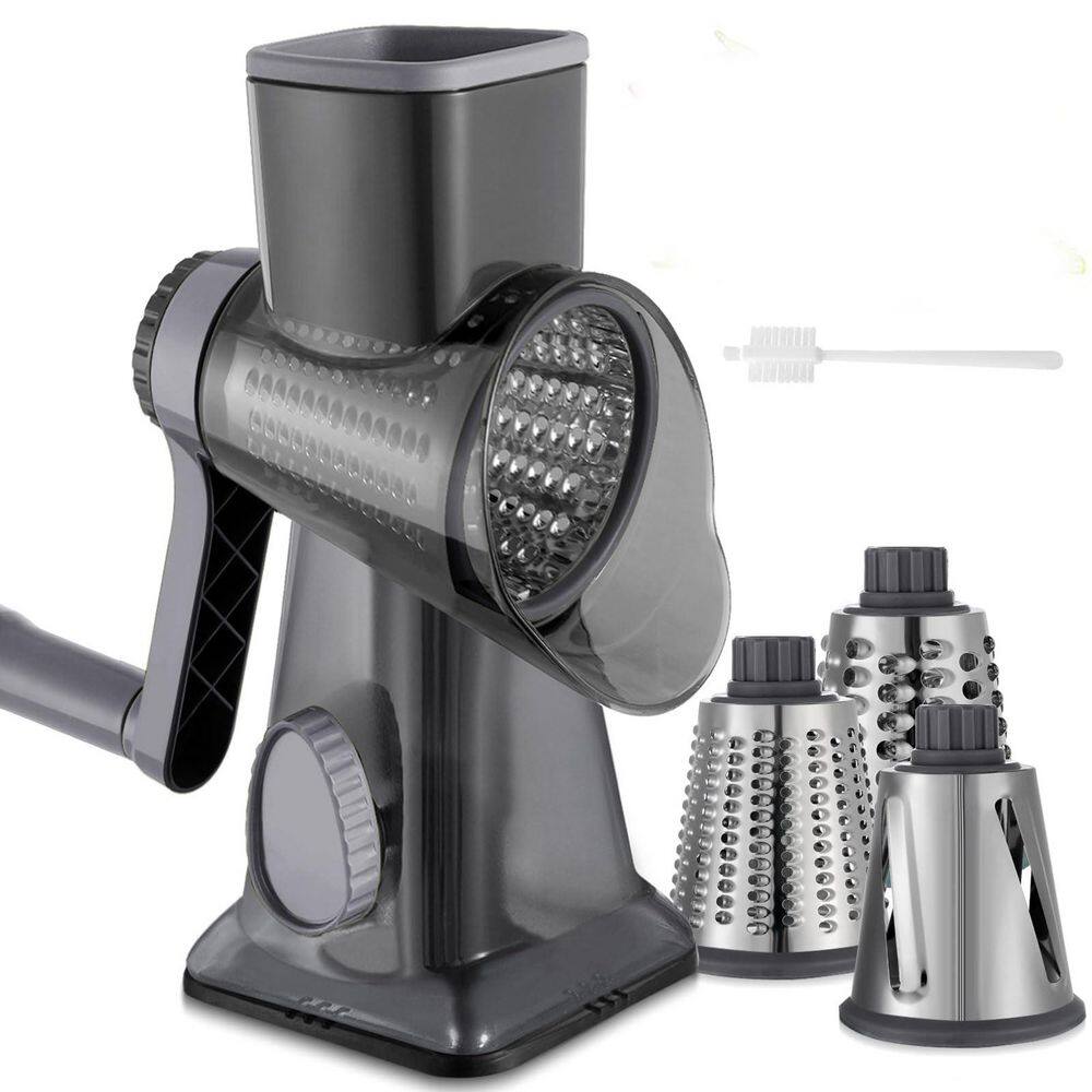 JFVKAF Stainless Steel 3-in-1 Cheese Grater with Interchangeable Blades ...
