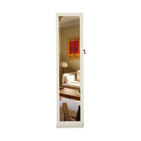 PRIMROSE CARNATION LLC Modern White Full-Length Mirror 360° Swivel ...