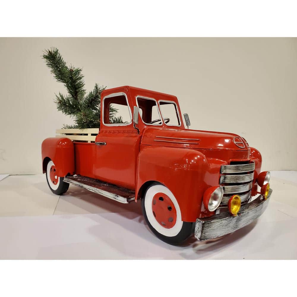 Zaer Ltd. International 36 in. Red Metal Truck Decoration ZR202001 ...