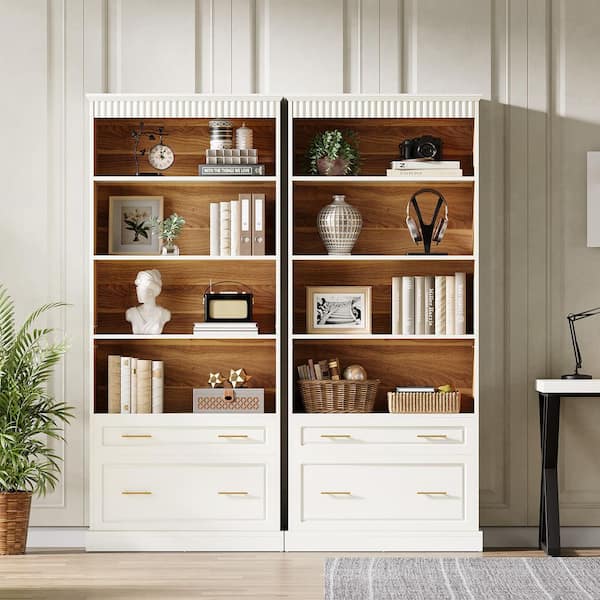 BYBLIGHT Atencio 2-Drawer White Wood 31 in. W Vertical File Cabinet ...
