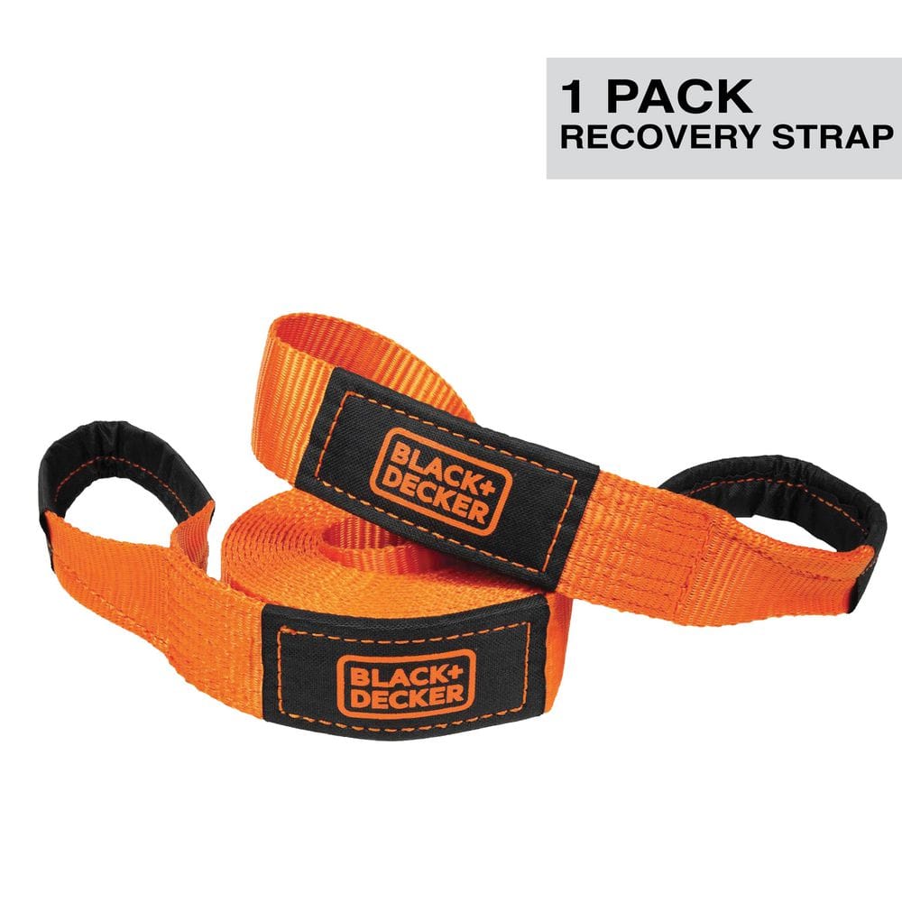 BLACK+DECKER 2 in. x 20 ft. Recovery Strap Rope w/Loop Ends - 9,000 LB ...