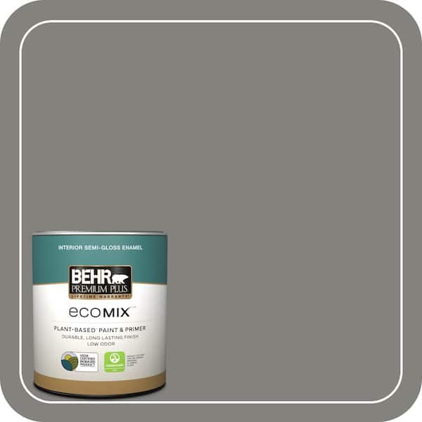 BEHR PREMIUM PLUS 1 qt. #BNC-25 Gray Pepper Semi-Gloss Enamel EcoMix ...