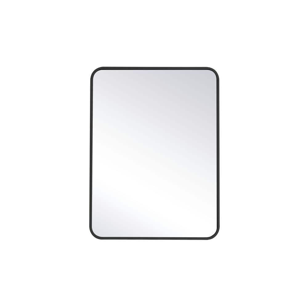 Timeless Home 24 in. W x 32 in. H x Modern Soft Corner Metal Rectangle ...