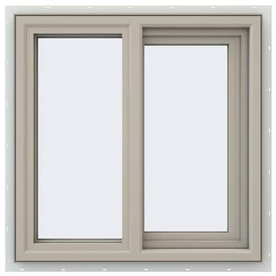 JELD-WEN 23.5 in. x 23.5 in. V-2500 Series Desert Sand Vinyl Left ...