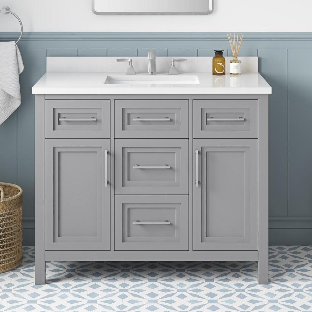 Home Decorators Collection Mayfield 42 in. Single Sink American Gray ...