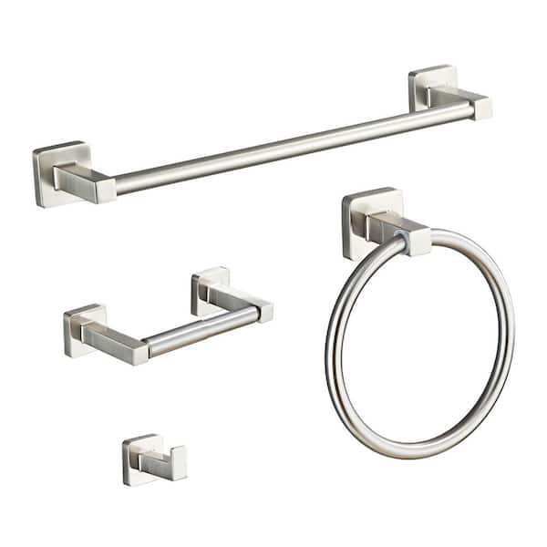 Numhew 4-Piece Stainless Steel Bath Hardware Set with Mounting Hardware ...