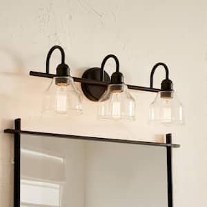 KICHLER Avery 33.25 in. 4-Light Brushed Nickel Vintage Bathroom Vanity ...