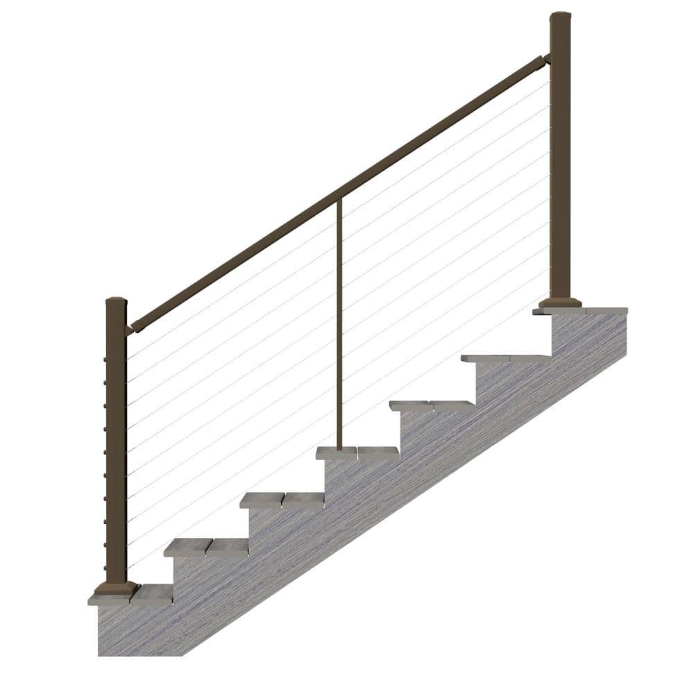 Deckorators Cable Rail 6 ft. Textured Bronze Aluminum Rectangular Top ...