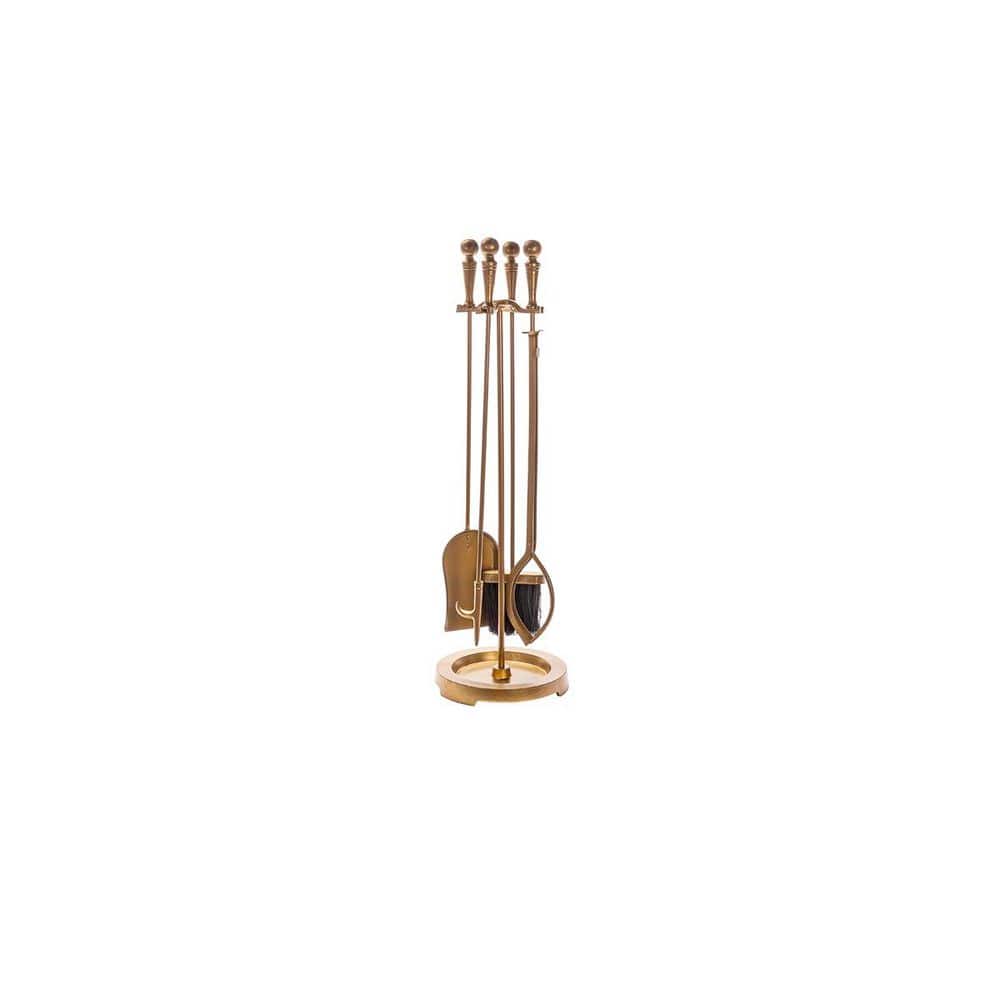 ENNA 5-Piece Matte Gold Fireplace Tool Set with Ball Handles T2527MG ...