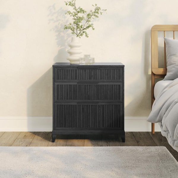 Have a question about Welwick Designs 3-Drawer Black Solid Wood ...