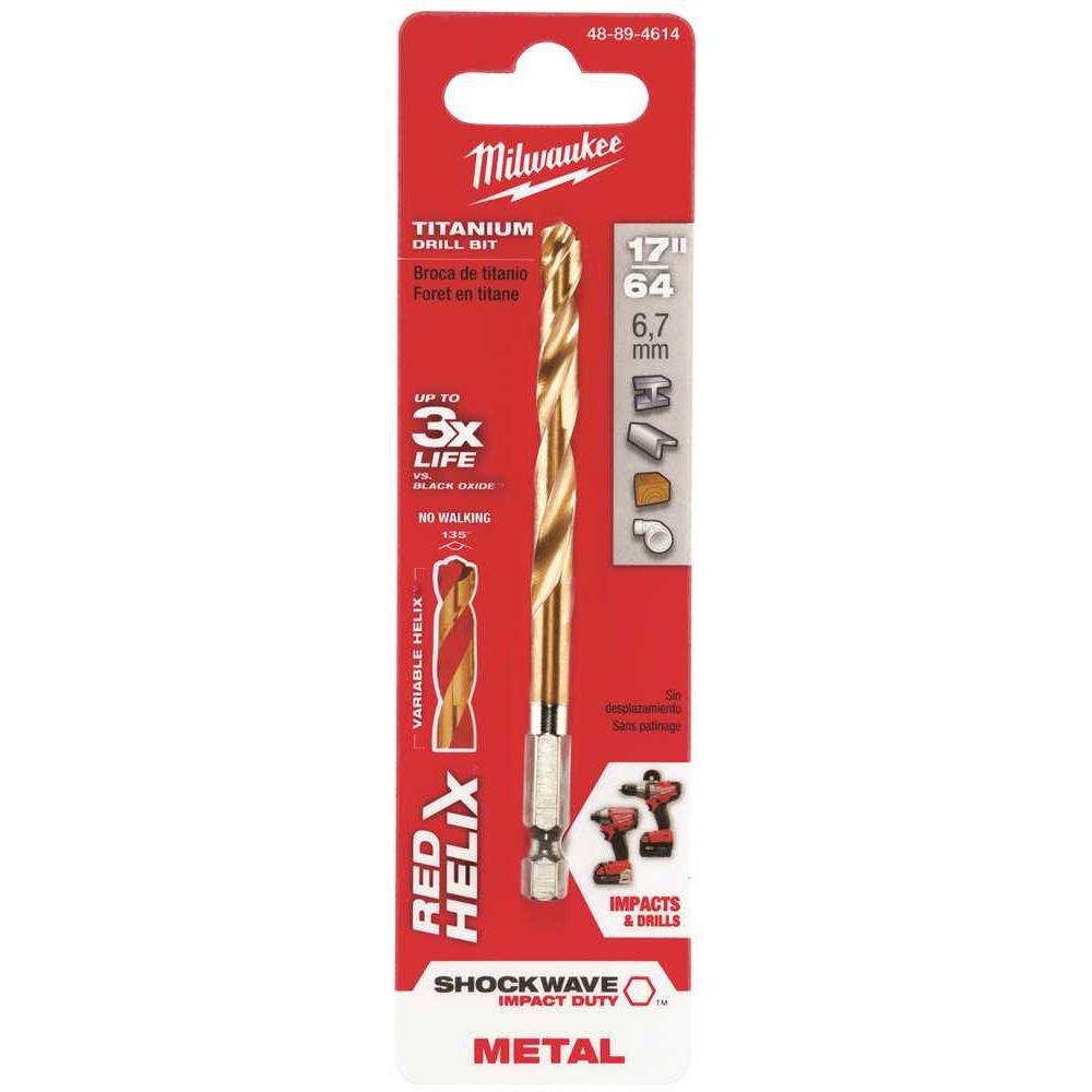 17/64 in. Shockwave Titanium Drill Bit 48-89-4614 - The Home Depot