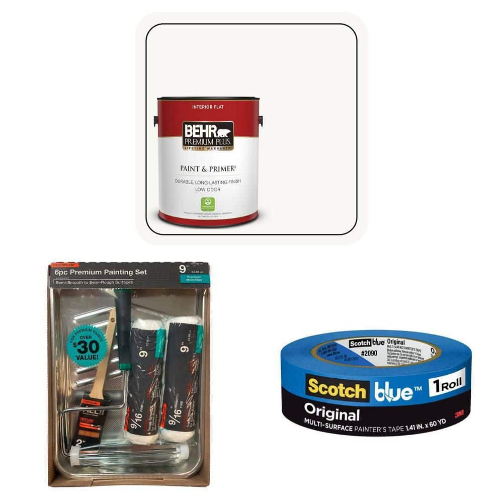 Easy Paint Refresh - 6-Piece Paint Kit, 1 gal. Ultra Pure White Paint ...