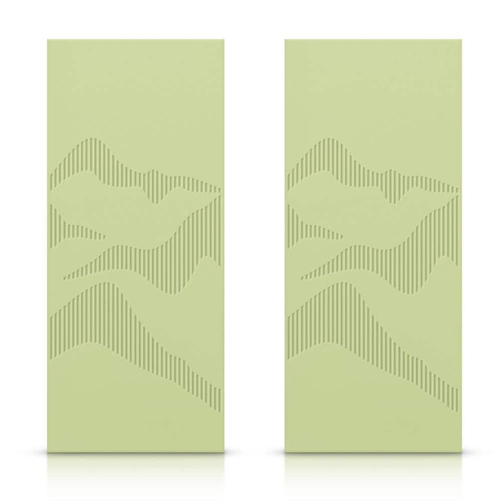 CALHOME 84 in. x 96 in. Hollow Core Sage Green Painted Composite MDF ...