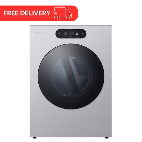 LG 9 cu. ft. vented Front Load Stackable Electric Dryer in Brushed ...