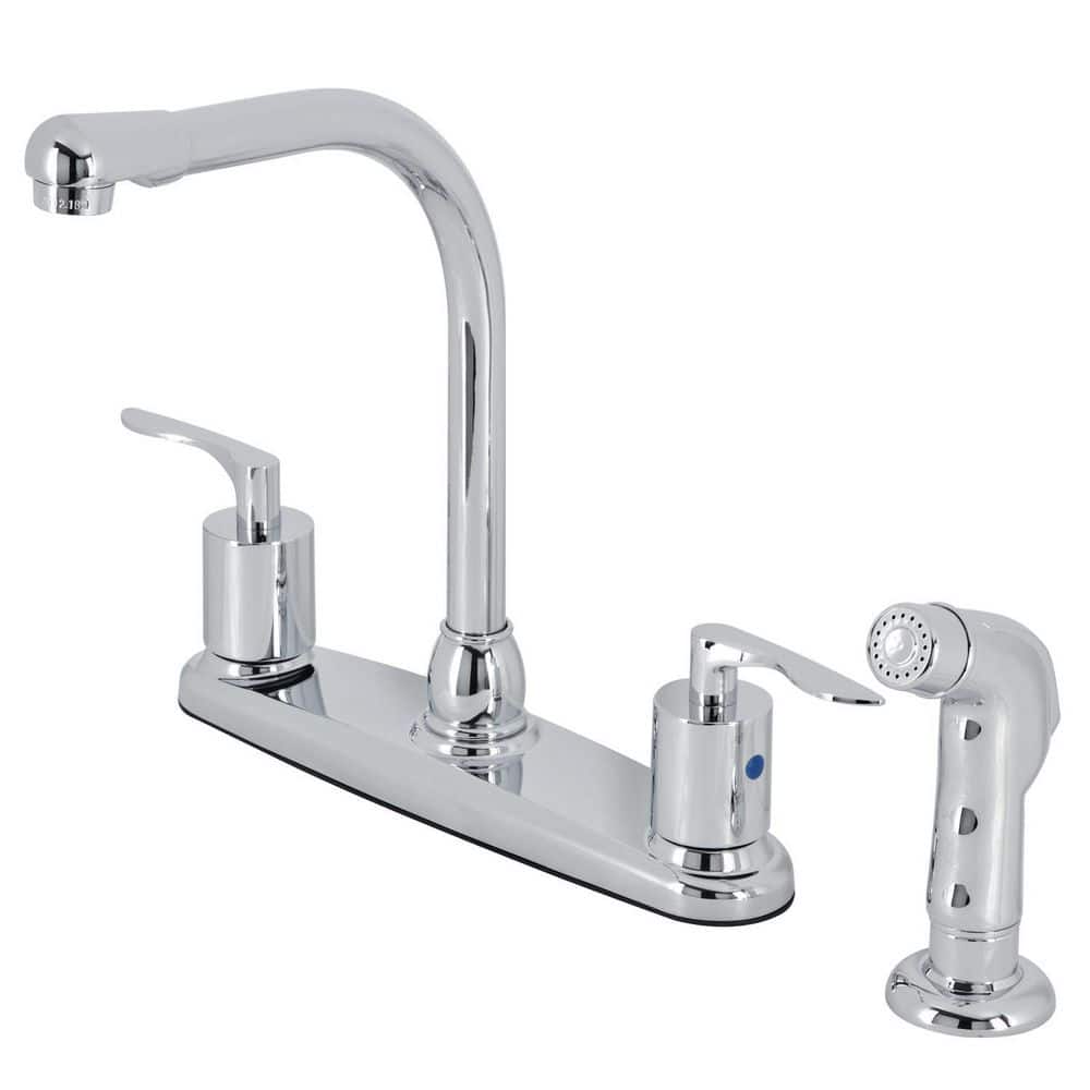 Kingston Brass Serena 2-Handle Deck Mount Centerset Kitchen Faucets ...