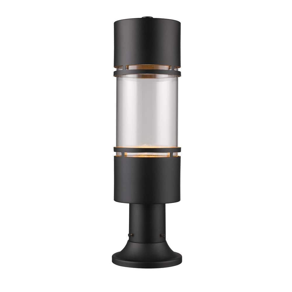 Luminata 21.75 in. 1-Light Black Aluminum Hardwired Outdoor Weather ...