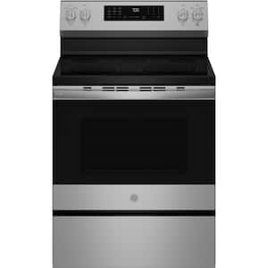 GE 30 in. 4-Burner Element Smart Free-Standing Electric Range in ...