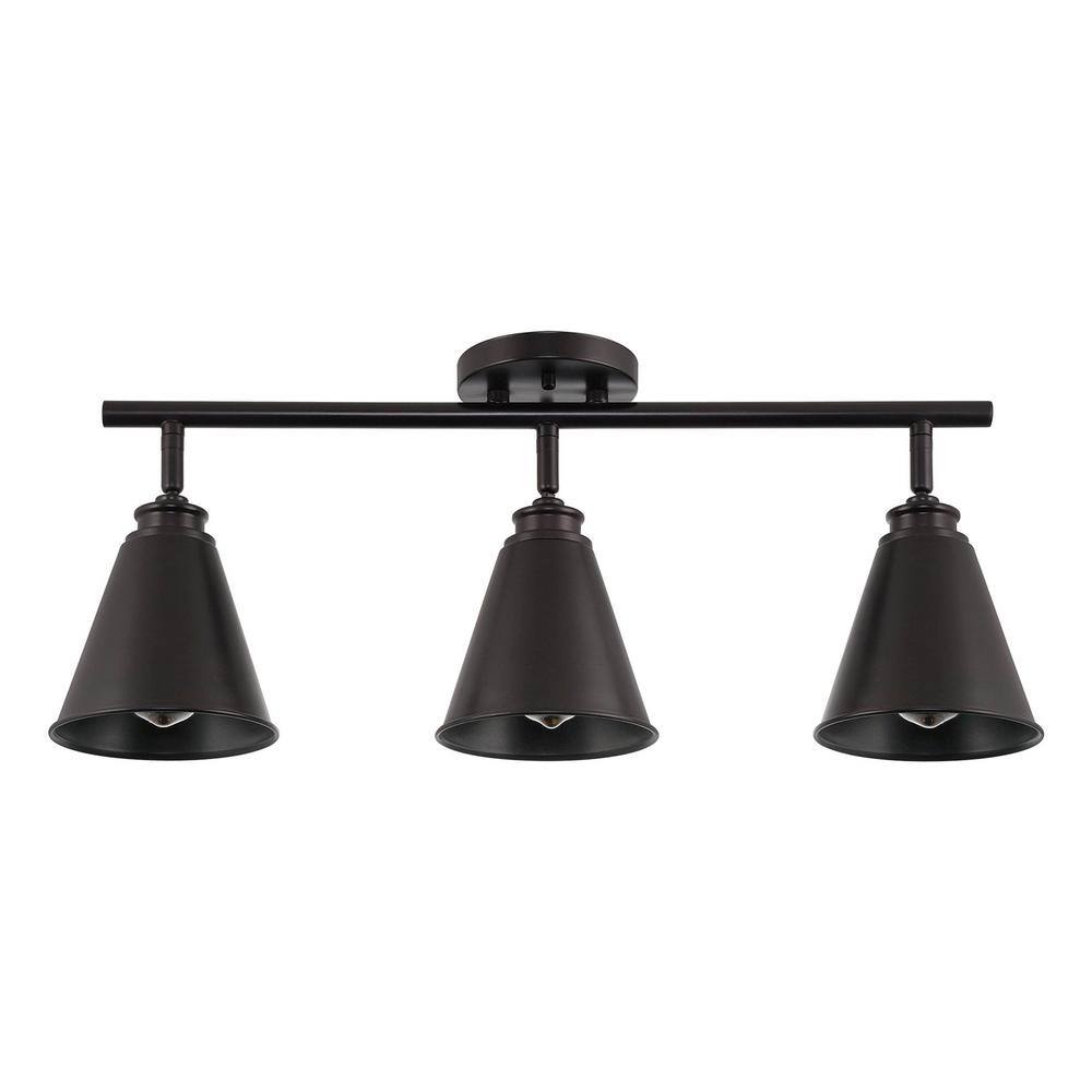 Kira Home Ellis 60-Watt 3-Light Oil-rubbed Bronze Vintage Track Light ...
