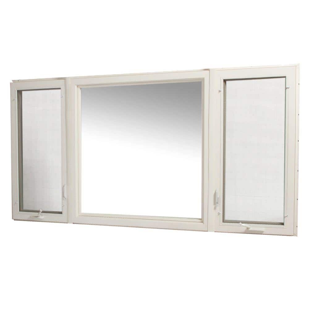 TAFCO WINDOWS 95.25 in. x 48 in. White Double-Pane Insulated Glass LSR ...