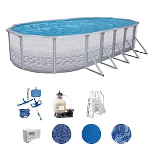 AQUARIAN Liberty 12 ft. x 24 ft. Oval 52 in. Deep Hard Sided Above ...
