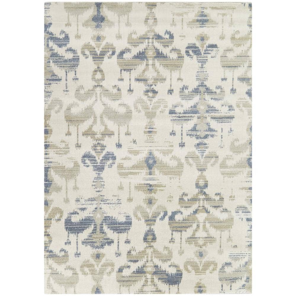BALTA Ludovisi Blue 5 ft. x 7 ft. Ikat Area Rug 3115551 - The Home Depot