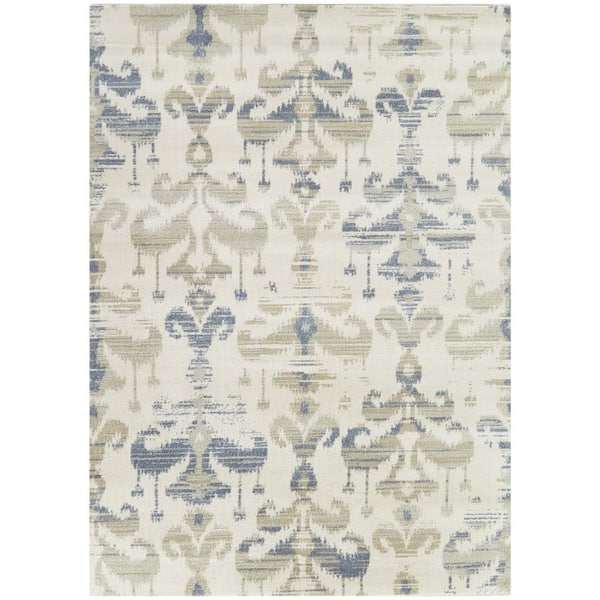 BALTA Ludovisi Blue 8 ft. x 10 ft. Ikat Area Rug 3115552 - The Home Depot