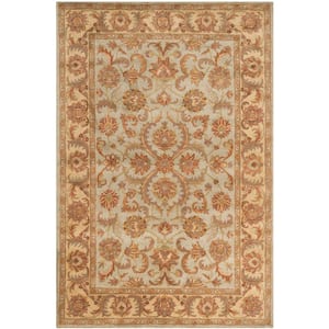 SAFAVIEH Heritage Green/Gold 6 ft. x 6 ft. Round Border Area Rug HG343A ...