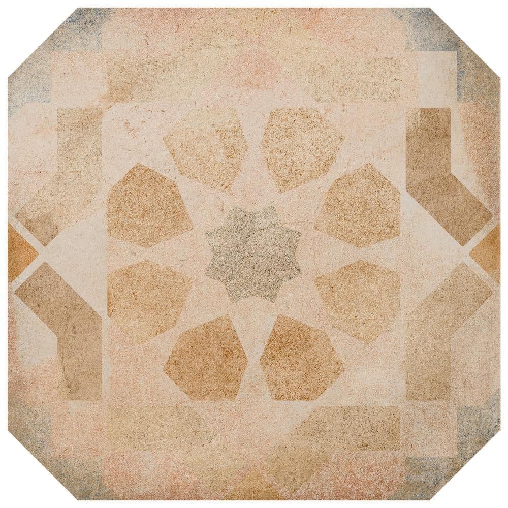 Merola Tile Laverton Octagon Deco Multicolor 8 in. x 8 in. Porcelain ...