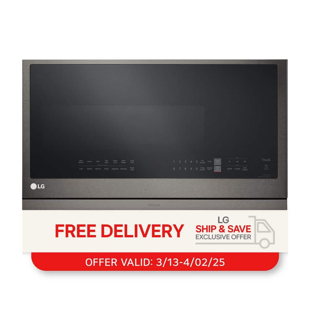 LG 2.1 cu. ft. 30 in. Width Black Stainless Steel 1,050-Watt Smart Over ...