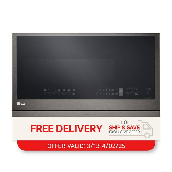 LG 2.1 cu. ft. 30 in. Width Black Stainless Steel 1,050-Watt Smart Over ...