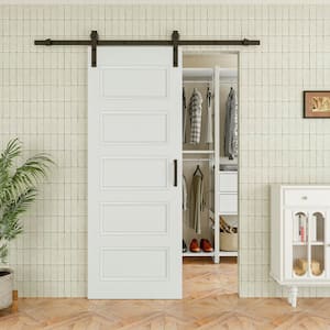 ARK DESIGN 72 in. x 80 in. Waterproof White Primed 5-Panel Blank Solid ...