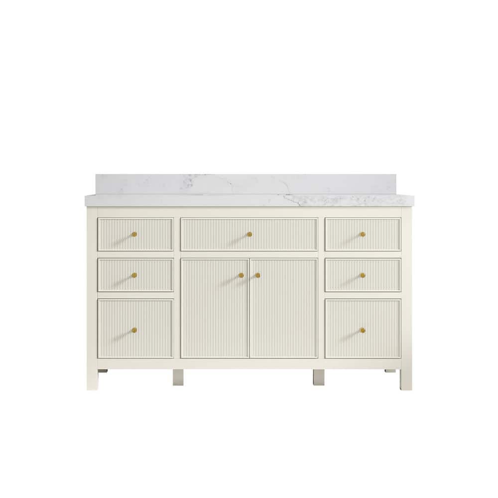 Willow Collections Sonoma 60 in. Single Sink Freestanding Alabaster ...