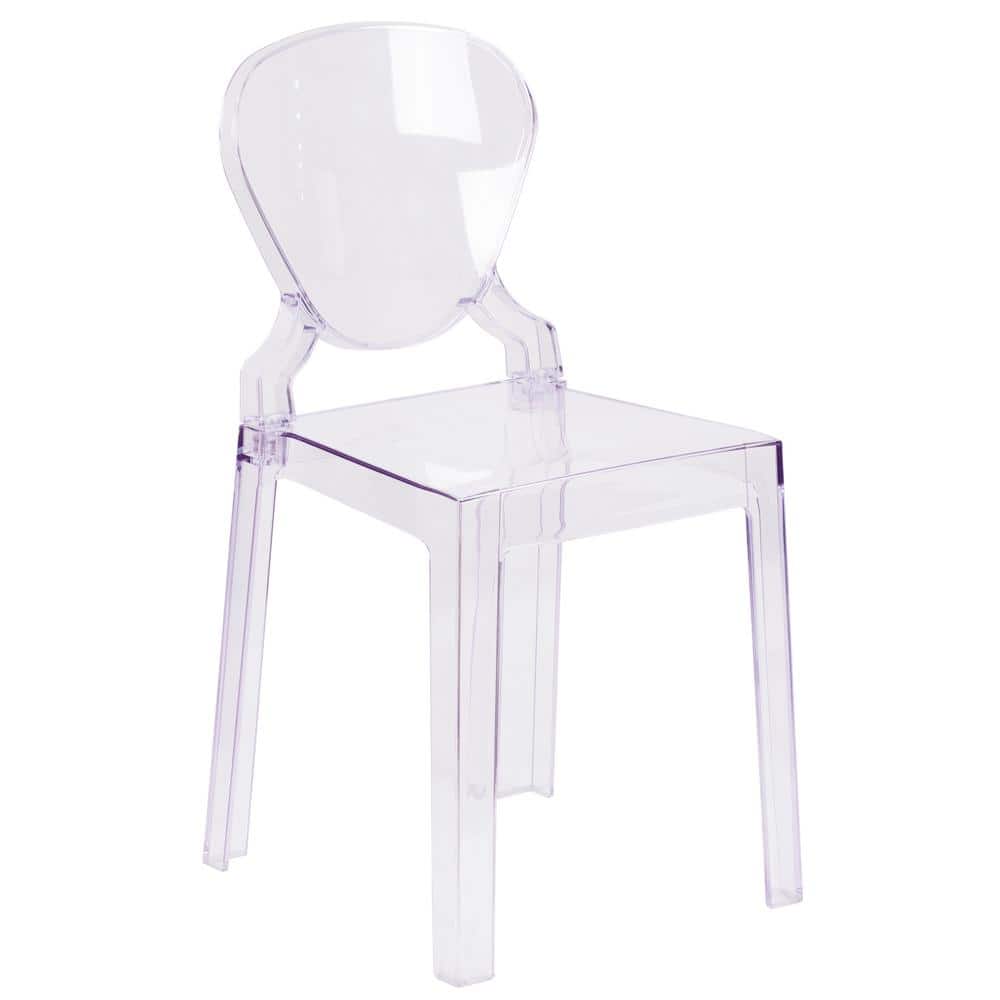 Carnegy Avenue Theo Transparent Crystal Ghost Side Chair with Tear Back ...