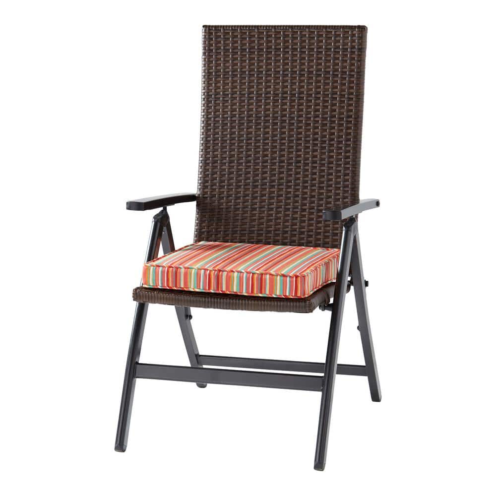 Greendale Home Fashions Wicker Outdoor PE Foldable Reclining Chair with ...