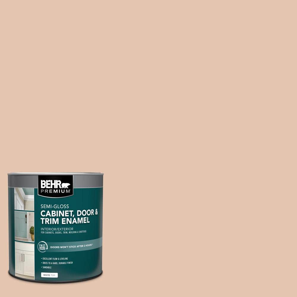 BEHR PREMIUM 1 qt. #MQ1-31 Cockleshell Semi-Gloss Enamel Interior ... BEHR PREMIUM 1 qt. #MQ1-31 Cockleshell Semi-Gloss Enamel Interior ...