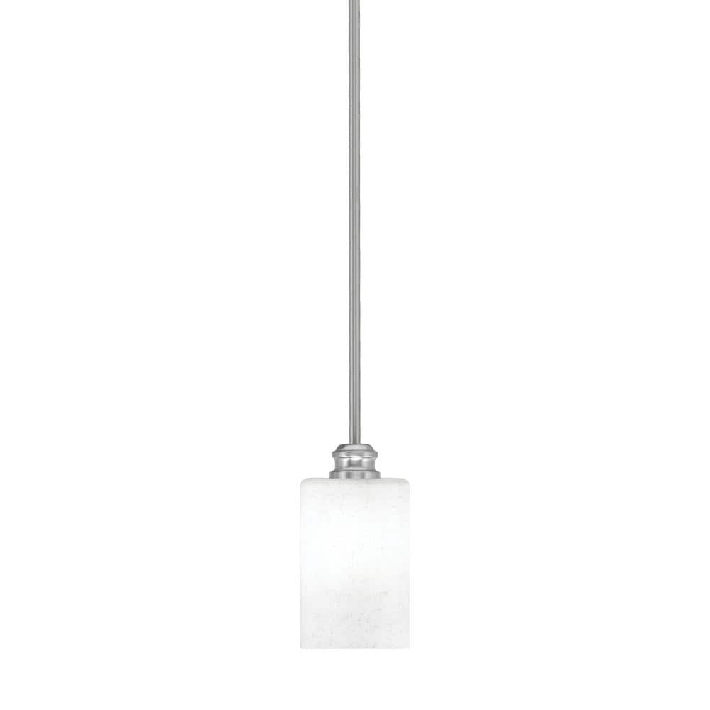 Albany 60-Watt 1-Light Brushed Nickel Pendant Mini Pendant Light Square ...