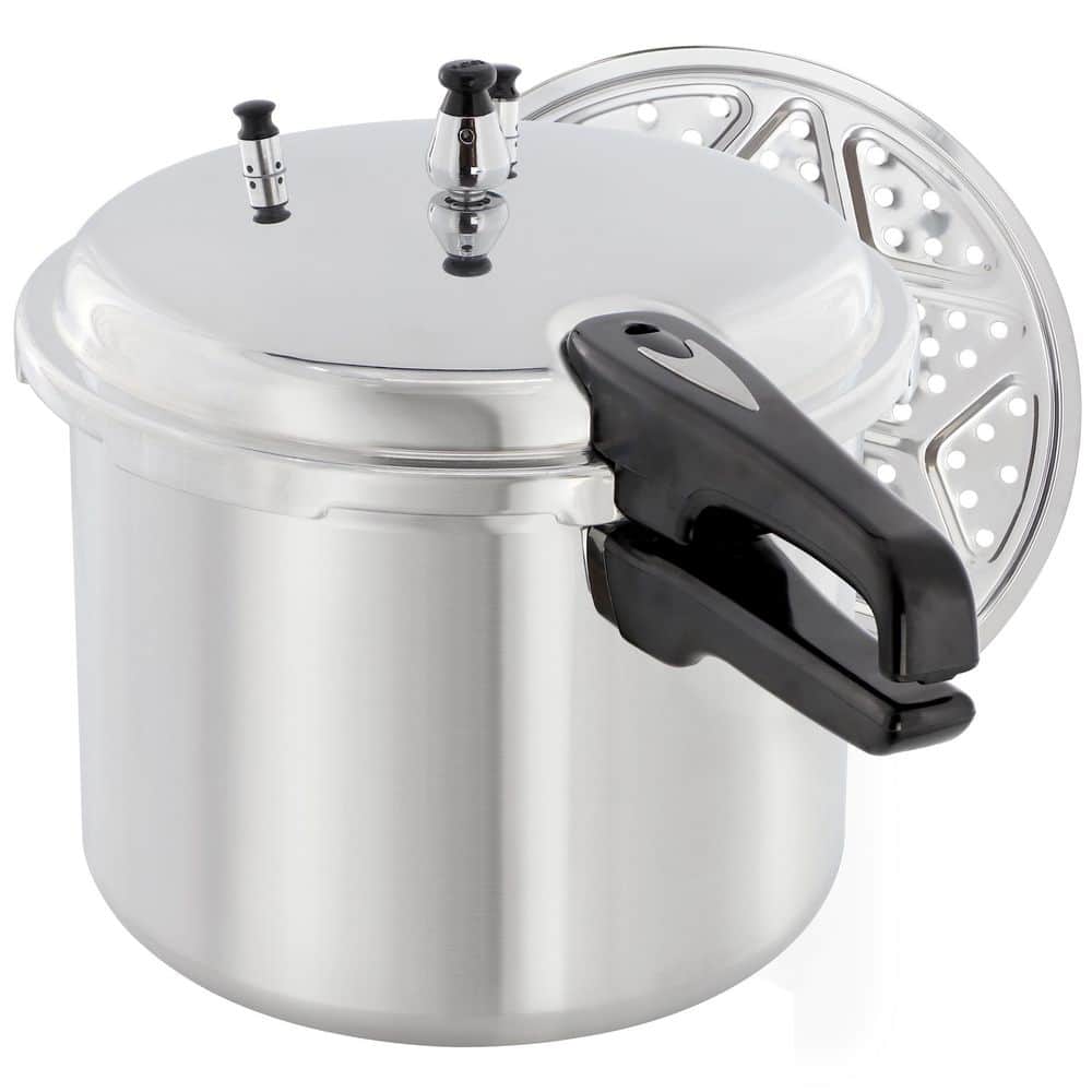 MegaChef 11.5 qt. Aluminum Stovetop Pressure Cooker with Steamer ...