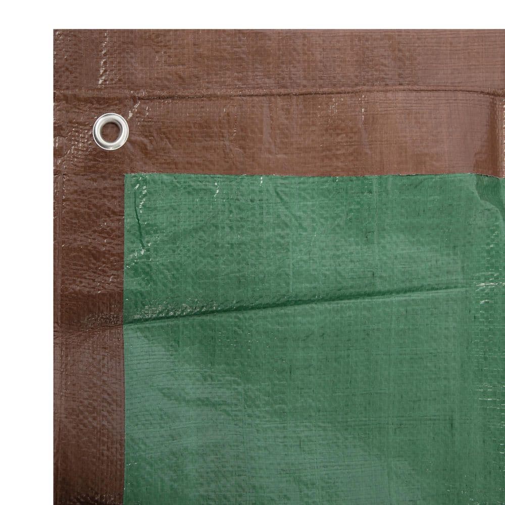Erickson 16 ft. x 20 ft. Green and Brown Medium Duty Poly Tarp with ...