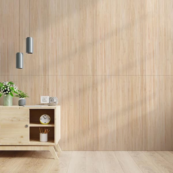 Art3dwallpanels 1/16 in. x 4 ft. x 8 ft. Beige Wood Look Square Edge ...