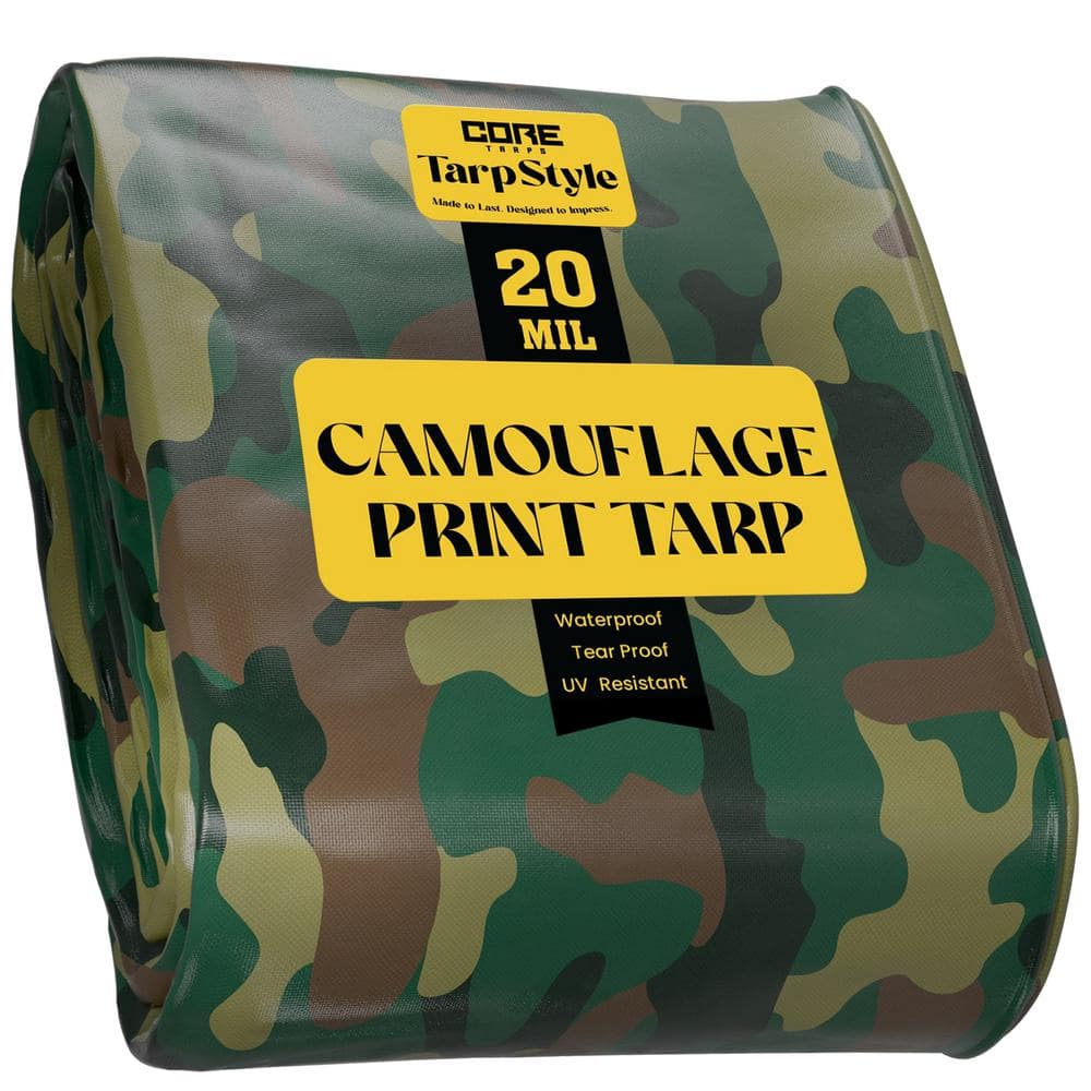 CORE TARPS 18 ft. X 24 ft. Camouflage/Green, Extreme Heavy Duty 20 mil ...